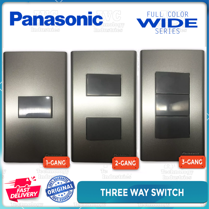 PANASONIC WIDE Series Three Way Switch Metallic Gray WEG5002HK-5 1 Gang ...