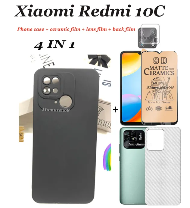 4 In 1สำหรับ Xiaomi Redmi 10C 10A 9A 9C Candy สีซิลิโคนนุ่ม + หน้าจอ ...
