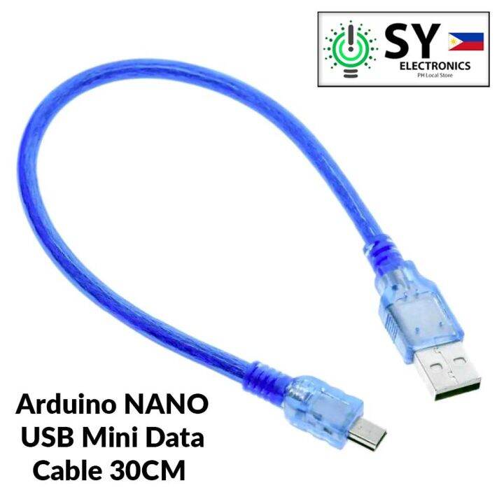 Arduino NANO 30CM USB Mini Data + Power Charge Cable Wire Male Type A ...