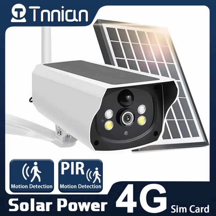 Tnnian - With Battery 4G LTE SIM Card Camera Outdoor 5mp Wireless Solar ...