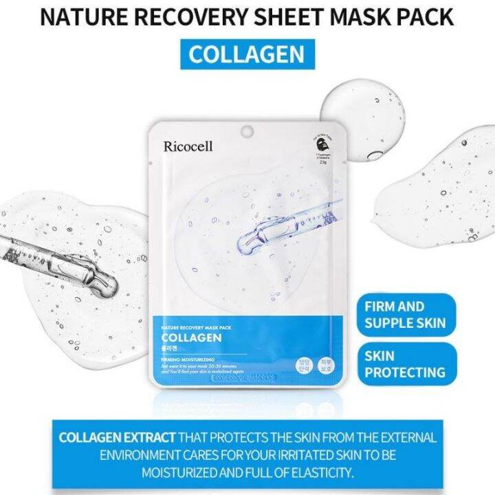 NATURE BY /RICOCELL COLLAGEN NATURE RECOVERY MASK SHEETx1 | Lazada PH