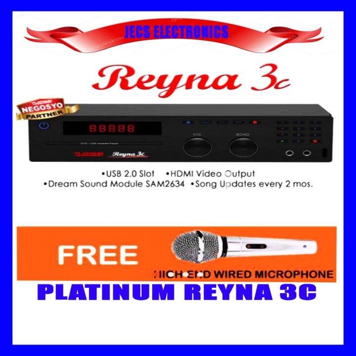 The new 2022 THE PLATINUM REYNA 3C KARAOKE PLAYER-FREE WIRED MICROPHONE | Lazada PH