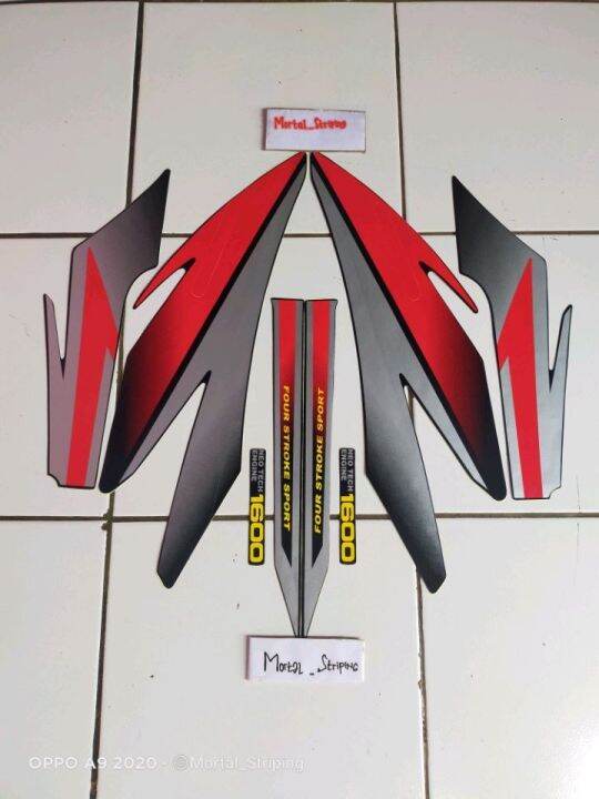STIKER STRIPING & LIS BODY MOTOR GL PRO 96 1996 HITAM MERAH STANDAR ...