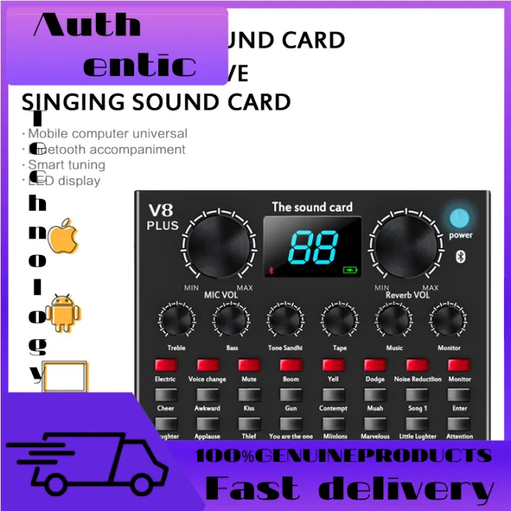 V8 Plus Bluetooth 4.1 Audio Voice Changer Network Live Broadcast Video ...