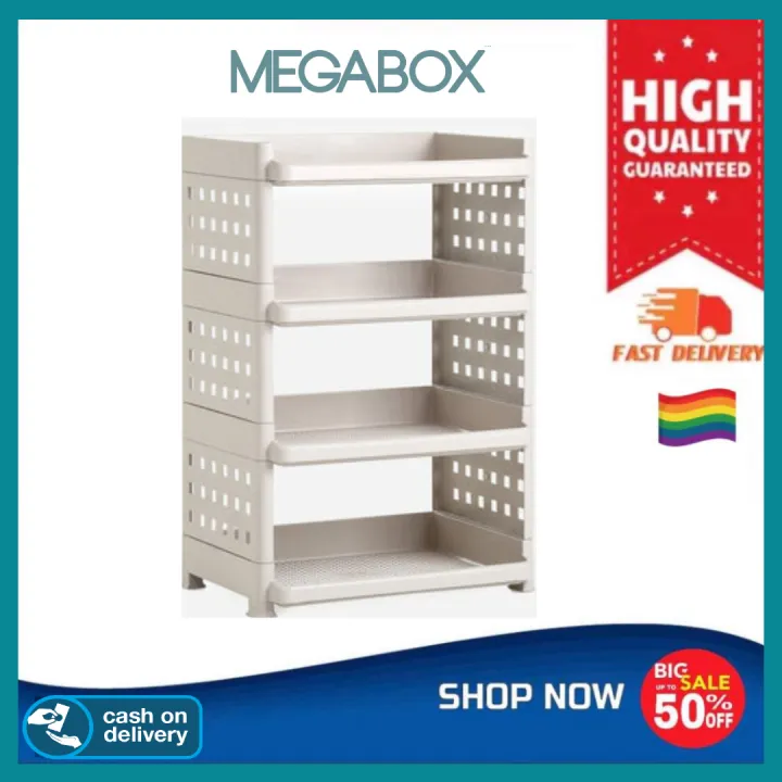 Megabox 4-Layer Utility Rack - Light Gray | Lazada PH