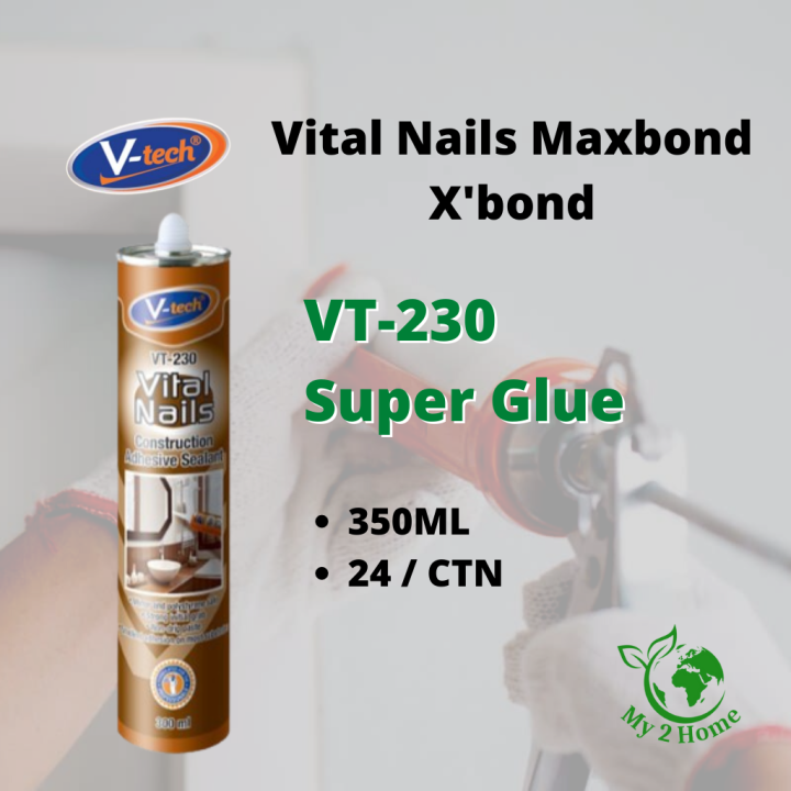 V-Tech VT-230 Maxbond Vital Nails High Performance Construction Adhesive Silicone Sealant 350ml ...