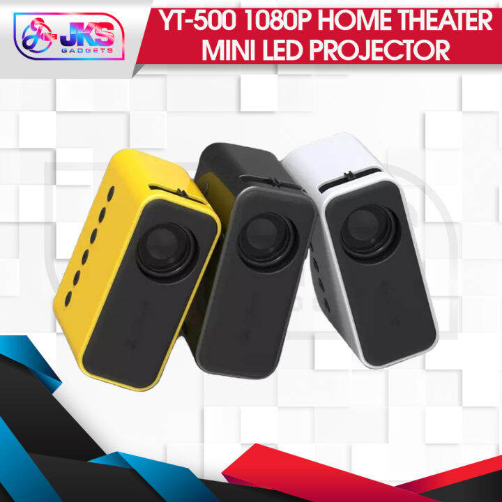 YT500 Micro Mini HD Projector 1080P Home LED Portable Projector | Lazada PH