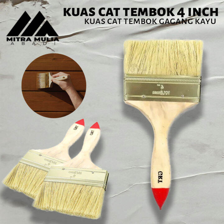 Kuas / Koas Cat Tembok Ukuran 4" inch | kuas gagang kayu | Lazada Indonesia