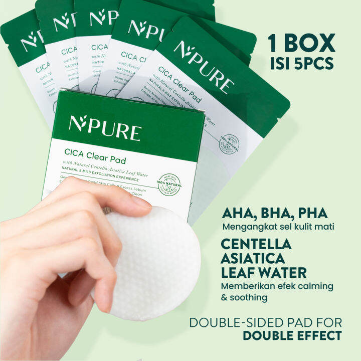 NPure Cica Clear Pad Sachet Kapas Eksfoliasi Kulit Jerawat Isi 5 / Anti ...