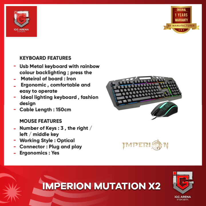 [Ready Stock] Imperion Mutation x2 Gaming Keyboard & Mouse .1Years ...