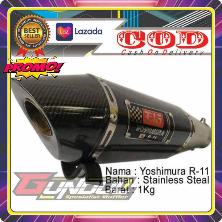 Silincer knalpot Yoshimura R11 standar racing slenser motor vario beat r15 r25 cbr ninja150 ...