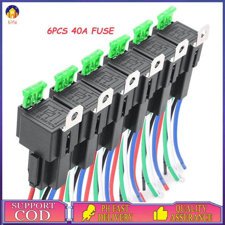 6Pcs DC Car Vehicle 12V Volt Transparent SPDT 5Pin Relay & Socket 5 ...