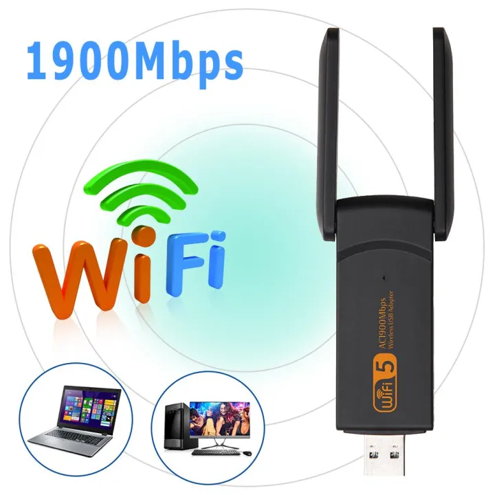 อะแดปเตอร์ USB WIFI 1900Mbps ดูอัลแบนด์2.4G5GHz USB3.0อะแดปเตอร์ LAN ไร้สาย WIFI dongle 802 ...