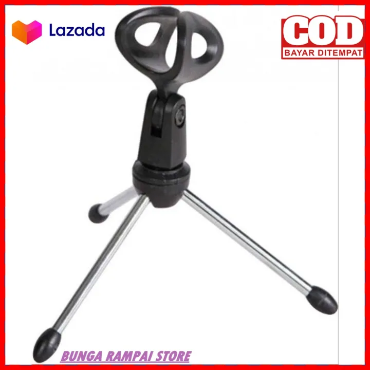 Dudukan Mikrofon di Meja Tripod Mini Mic Stand with Microphone Clip BC ...