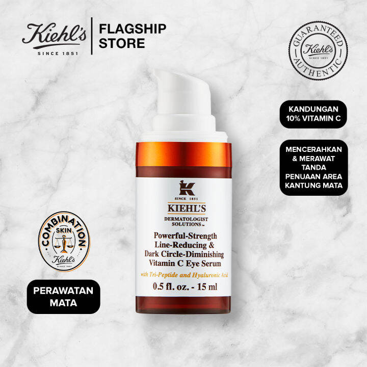 Kiehl's Powerful-Strength Line-Reducing Dark Circle Diminishing Vitamin C Eye Serum dengan Pure ...