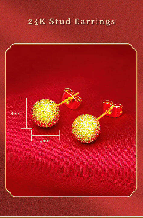 100% original Saudi Gold 18k Pawnable Legit Earrings Female 2.3 cm Wide ...