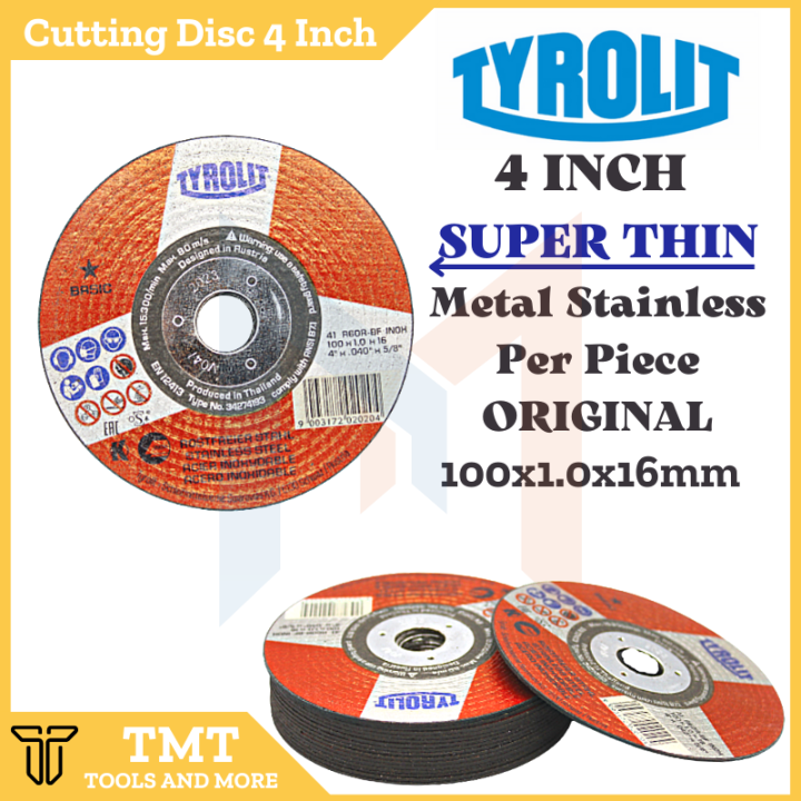 TYROLIT Cutting Disc Wheel 4" Super Thin Cut-off Metal Stainless Basic ...