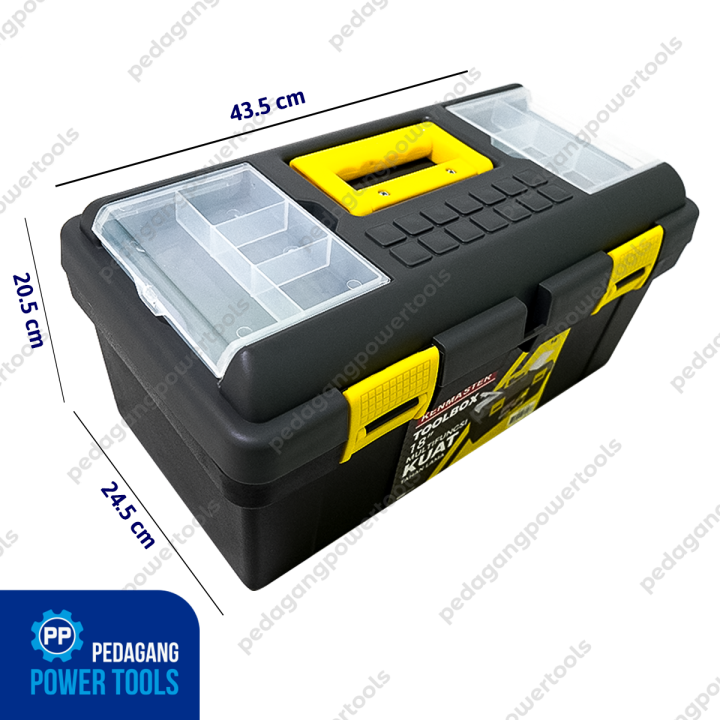 KENMASTER TOOL BOX BESAR 18" INCH PLASTIK KOTAK PERKAKAS TOOLKIT KUNCI ...