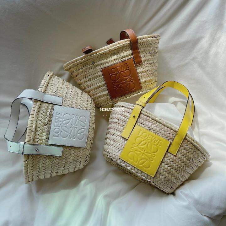 Loewe classic straw bag 21 new vegetable basket bag straw bag hand bill ...