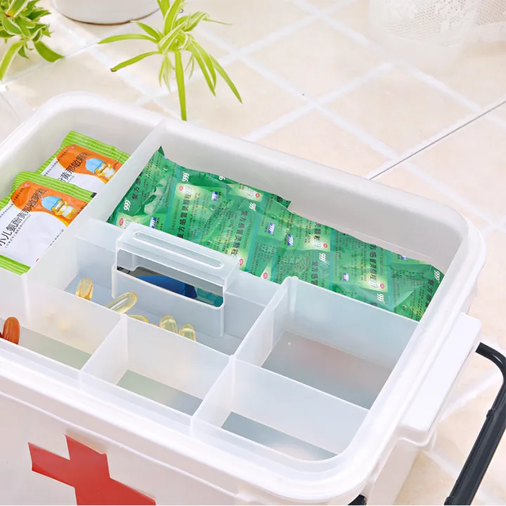 Household medicine box, medicine storage box, large-capacity layered ...
