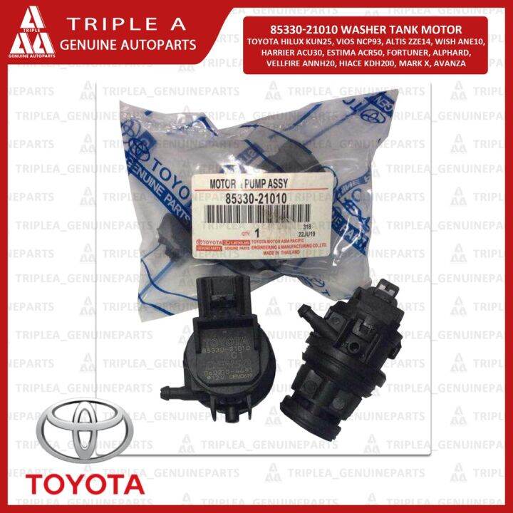 85330-21010 Washer Tank Motor Toyota Hilux, Vios, Altis, Wish, Harrier ...