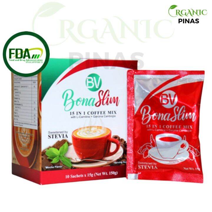 BONASLIM 15 in 1 BonaVita Slimming Coffee 10 Sachets with L-Carnitine ...