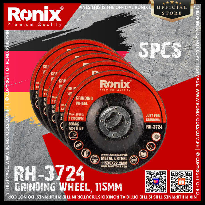 RONIX RH-3724 Grinding Wheel, 115mm 4.5" metal steel grinding EN 12413 ...