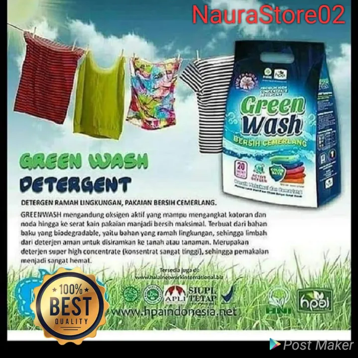 BEST SELLER DETERGENT HERBAL/GREEN WASH HNI HPAI/SABUN CUCI PAKAIAN ...