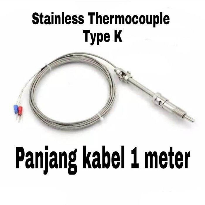 PIN TOOLS Stainless Thermocouple Type K 1Meter probe 0,5 x 1,5 ...