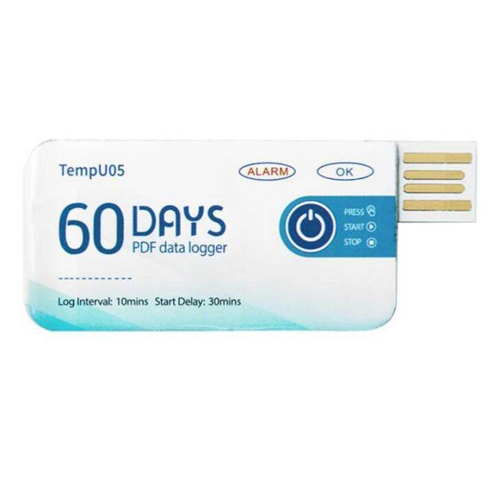 Temperature Data Logger TempU05 60 Days PDF Report Temperature Recorder ...