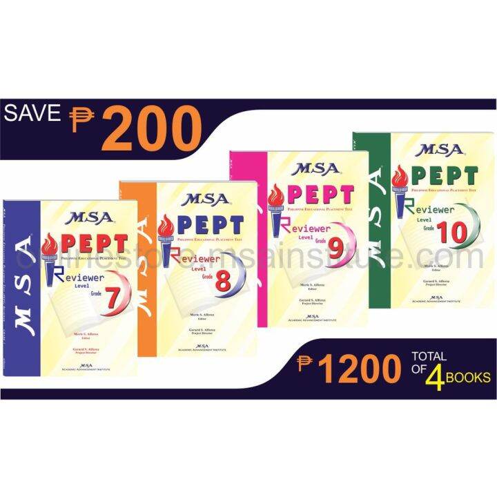 MSA Philippine Educational Placement Test (PEPT) for Grade 7 - 10 set ...