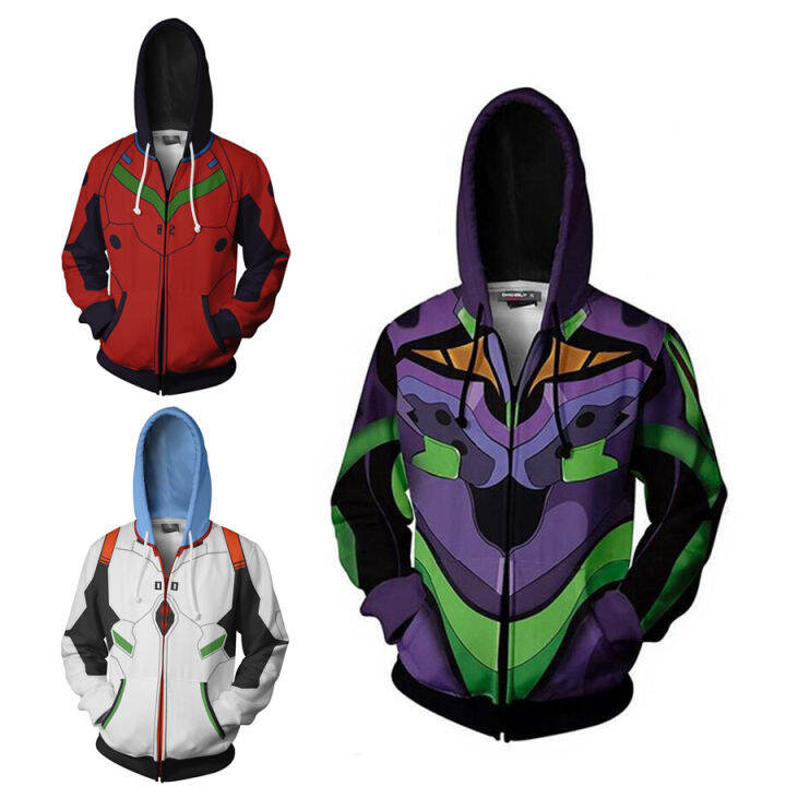 Shin Seiki Evangelion EVA 01 Cosplay Zip Up Hoodie Jacket Japanese ...
