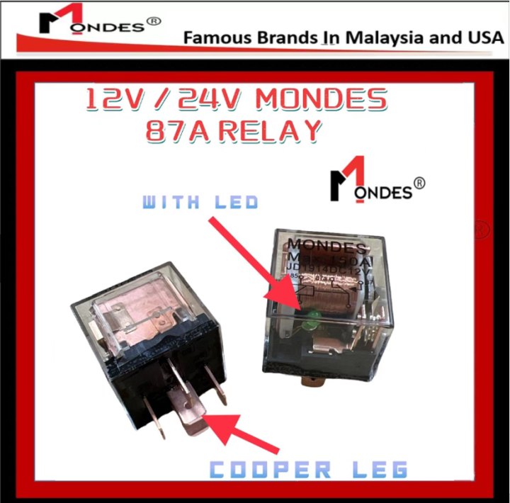 12V / 24V (150A) 87A LED Relay 5 PIN Relay with LED Waterproof Car ...