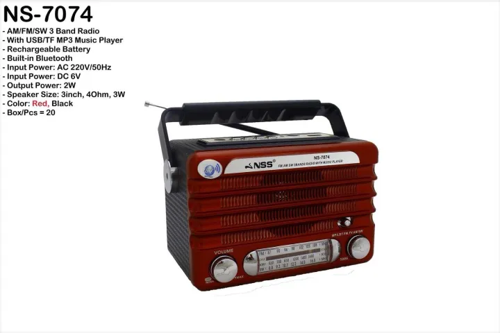 NSS NS-7074 AM/FM/SW 3 Bands Radio With TF/Usb/MP3 Music Player With ...