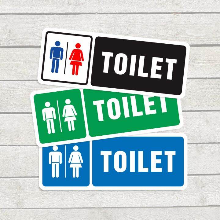 Sticker Label Toilet Sign Vinyl Stiker Marka Pintu Kamar Mandi 9 x 23,5 ...
