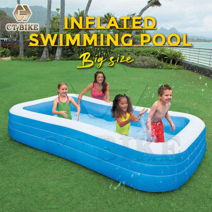 Inflated Swimming Pool Extra Large 3 Ring Baby Swim Kolam Renang Kanak ...