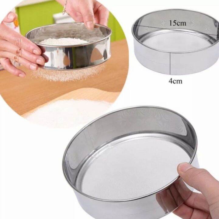 Ayakan Bulat Tepung Stainless Saringan Masak Sugar Dapur Cake Pastry A ...