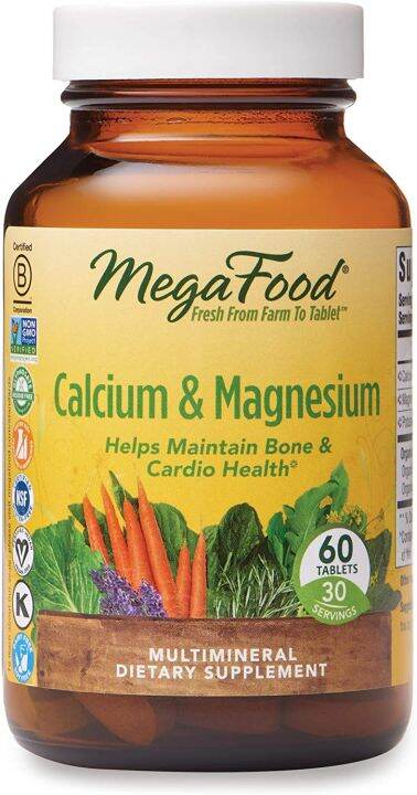 MegaFood, Calcium & Magnesium, Helps Maintain Bone and Cardiovascular ...
