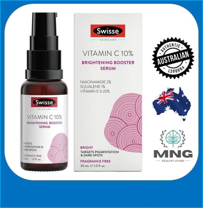 Swisse Skincare Vitamin C 10% Brightening Booster Serum (30ml) | Lazada