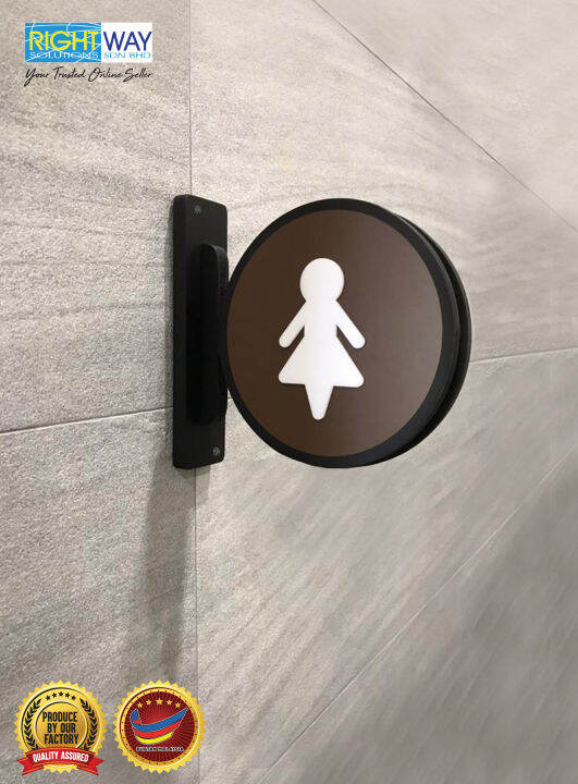 Woman 3D Round Toilet Sign Door Accessories Symbol Sign Foamboard with ...