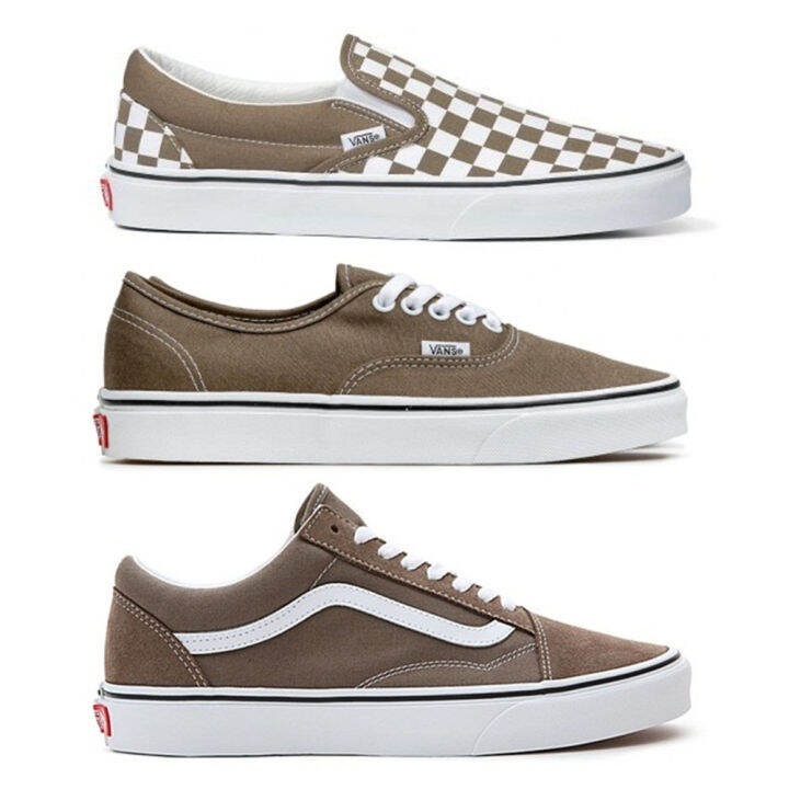Vans รองเท้าผ้าใบ Old Skool Classic Slip On Checkerboard Authentic