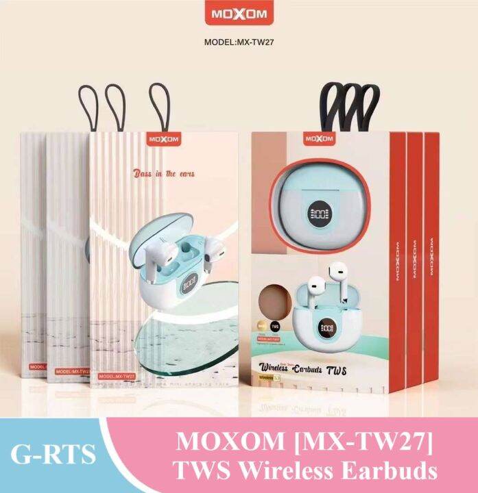 MOXOM [MX-TW27] True Wireless Stereo Bass In The Ear Bluetooth Earbuds | Lazada