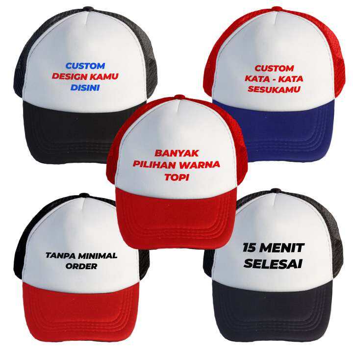 Topi Trucker Custom Sablon Satuan / Topi Custom Sablon Satuan Design ...