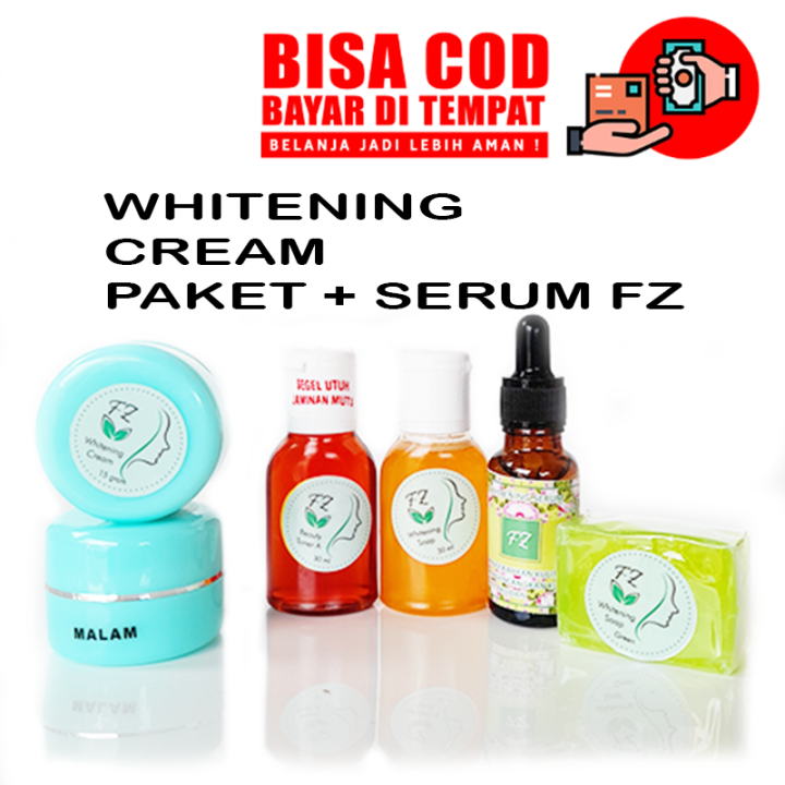 PAKET WHITENING GLOWING / SKINCARE CREAM 15 GRAM (FZ HIJAU + serum FZ ...