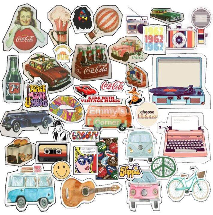 Retro stickers set decorative 50pcs | Lazada PH