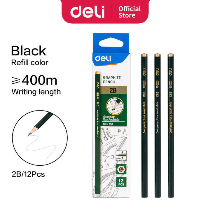 Deli Pensil Kayu 2b 12pcs Ec88 Lazada Indonesia