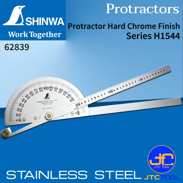 Shinwa ครึ่งวงกลมวัดองศา - Stainless Steel Protractor No.62839 | Lazada.co.th
