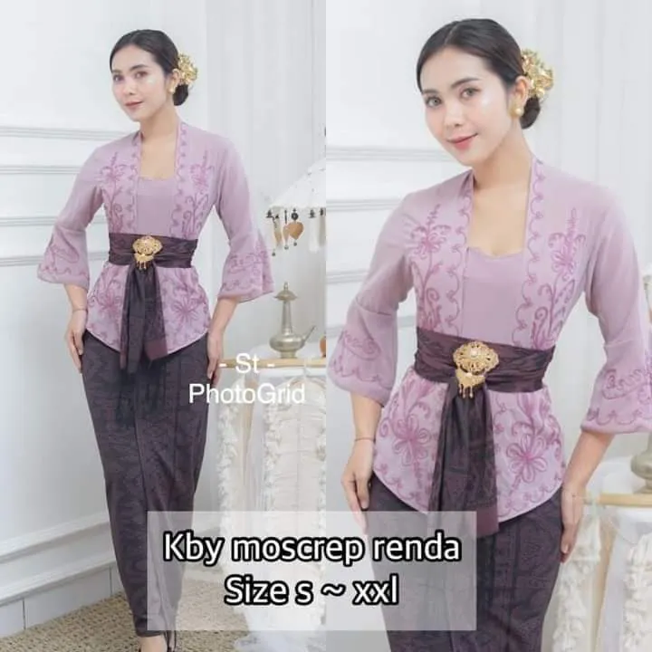 kebaya renda sudah jadi bahan moscrep melar adem model tangan trompet ...