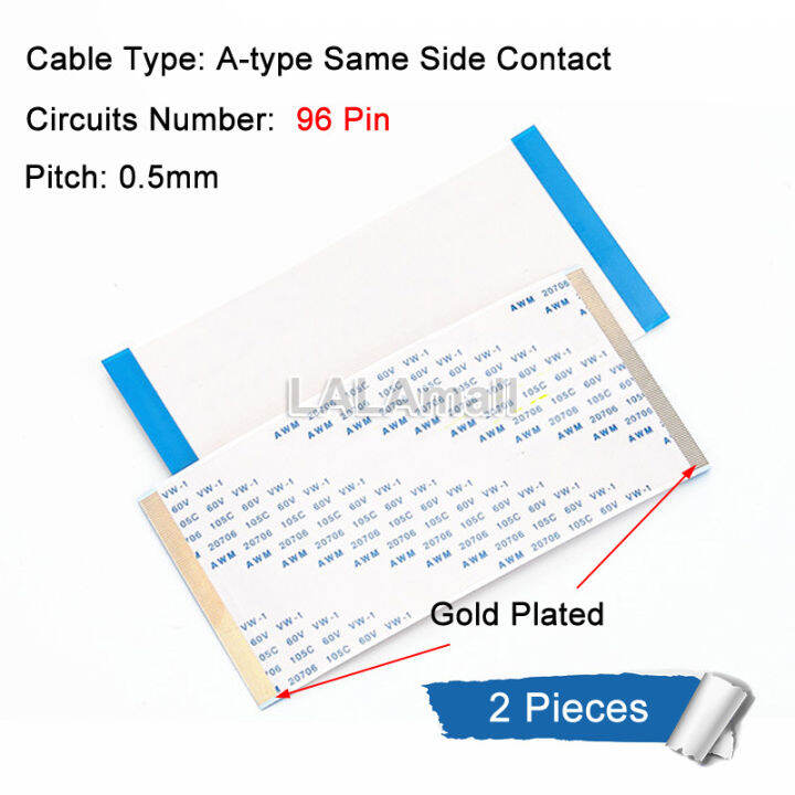 2pcs Flexible Flat Cable FFC FPC Cable Pitch 0.5mm Length 100mm 10cm A ...