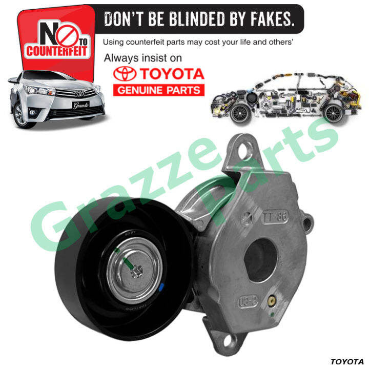 Toyota Original Fan Belt Tensioner Bearing Pulley 16620-0Y061 for Vios ...